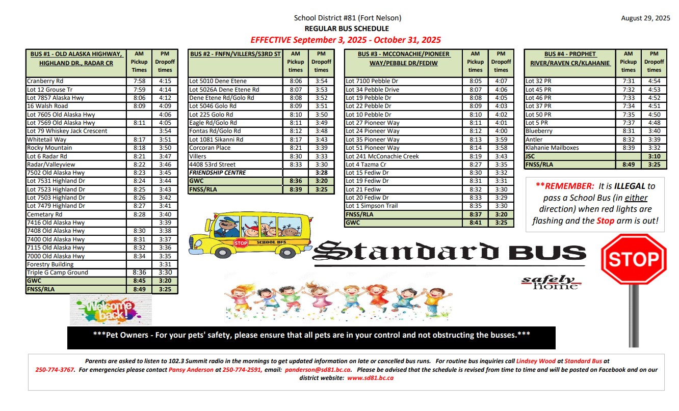 Bus Information – G.W. Carlson Elementary